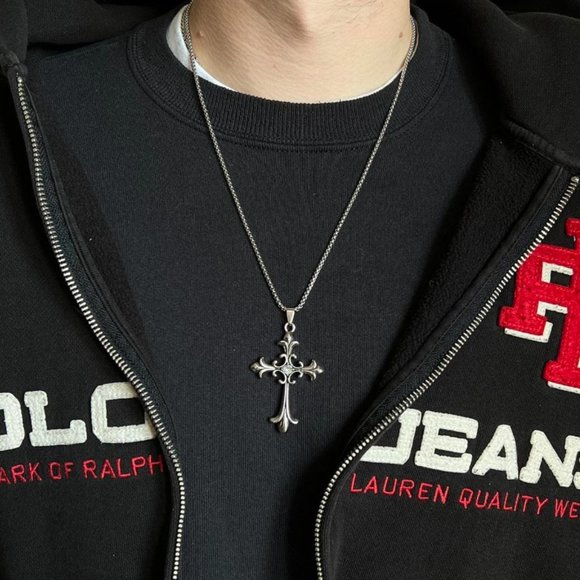 Accessories | Y2k 200s Grunge Heavy Metal Punk Gothic Emo Cross Pendant ...